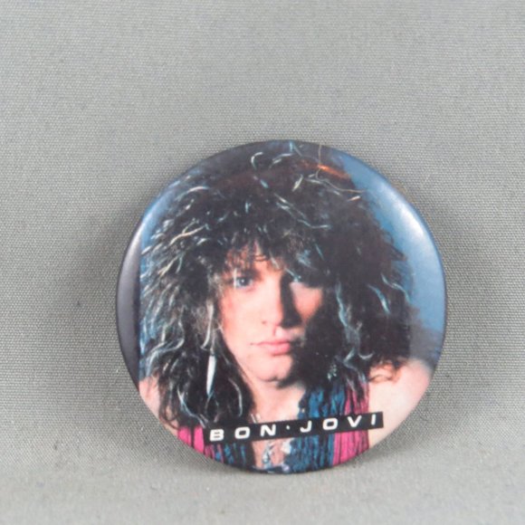 Accessories | Vintage Band Pin Young Jon Bon Jovi Celluloid Pin | Poshmark